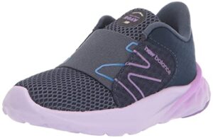 new balance baby fresh foam roav v1 bungee running shoe, vintage indigo/electric purple/natural indigo, 4 us unisex infant