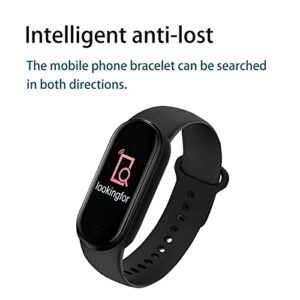 M6 Smart Bracelet Watch Fitness Tracker Smartband Heart Rate Blood Pressure Monitor Mi Band 6 for iOS Android Phone (Black)