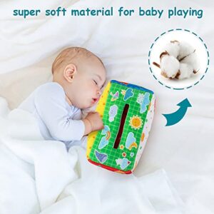 teytoy My First Baby Tissue Box Toy for Babies 6-12 Months, Baby Toys 6 to 12 Months, Infant Newborn Toddlers Sensory Toys Montessori Magic Tissue Box Toy for 1 Year Old Preschool Kids Early Learning