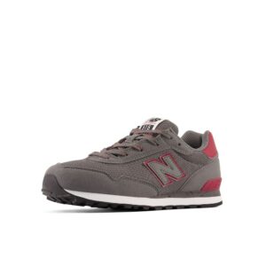 new balance boy's 515 v1 lace-up sneaker, castlerock/crimson, 1 little kid