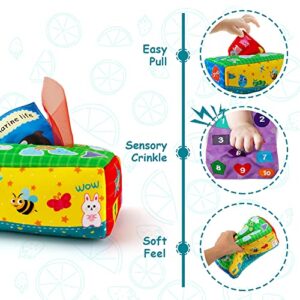 teytoy My First Baby Tissue Box Toy for Babies 6-12 Months, Baby Toys 6 to 12 Months, Infant Newborn Toddlers Sensory Toys Montessori Magic Tissue Box Toy for 1 Year Old Preschool Kids Early Learning