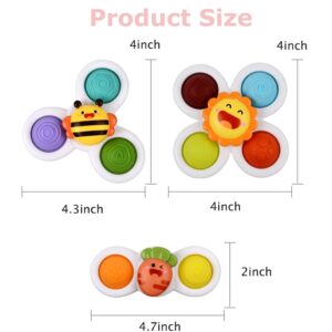 Suction Cup Spinner Toys, Baby Suction Cup Bath Toys Pop Fidget Toys Sensory Spinning Toys for Toddlers Babies Boys Girls