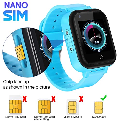 4G Kids Smart Watch w GPS Tracker, Phone Watch w Video Chat 3 Way-call Wi-Fi SOS Touch Screen Child Tracker Phone Watches Christmas Birthday Gift For Boys Girls 3-15 Years w Sim Slot Kids Watch