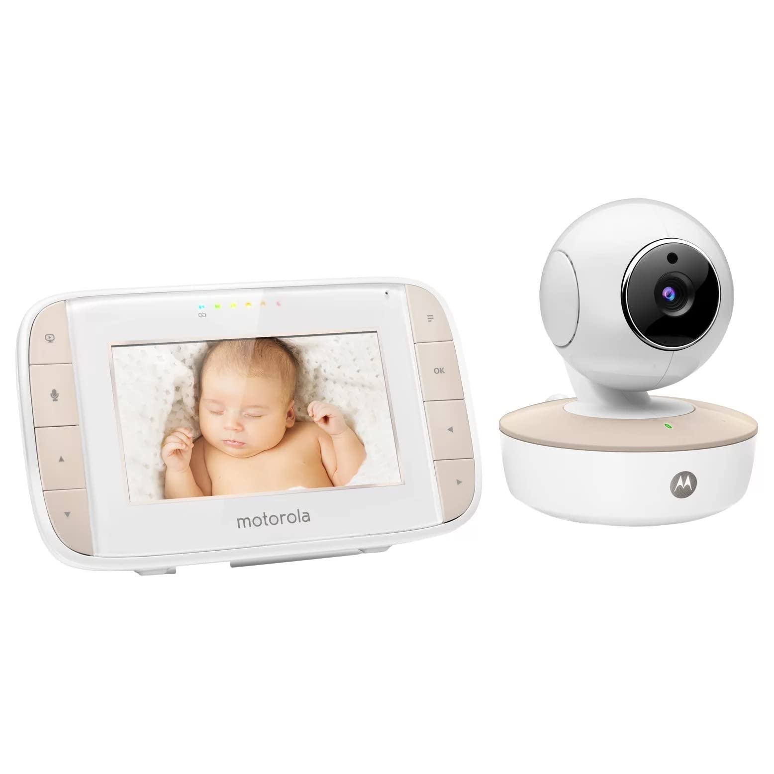 Motorola MBP44 Digital Audio & Video Baby Monitor 4.3in Color Screen, Remote Pan Tilt Zoom, Two-Way Communication, Temperature Display & Night Vision, 720p