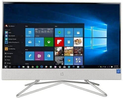 HP 2021 21.5" FHD All-in-One Desktop, Intel Celeron G5900T Processor, 4GB RAM, 256GB SSD, HDMI, DVD, WiFi, Webcam, Bluetooth, Keyboard + Mouse, Windows 10, White, 2-Week IFT-Care Support