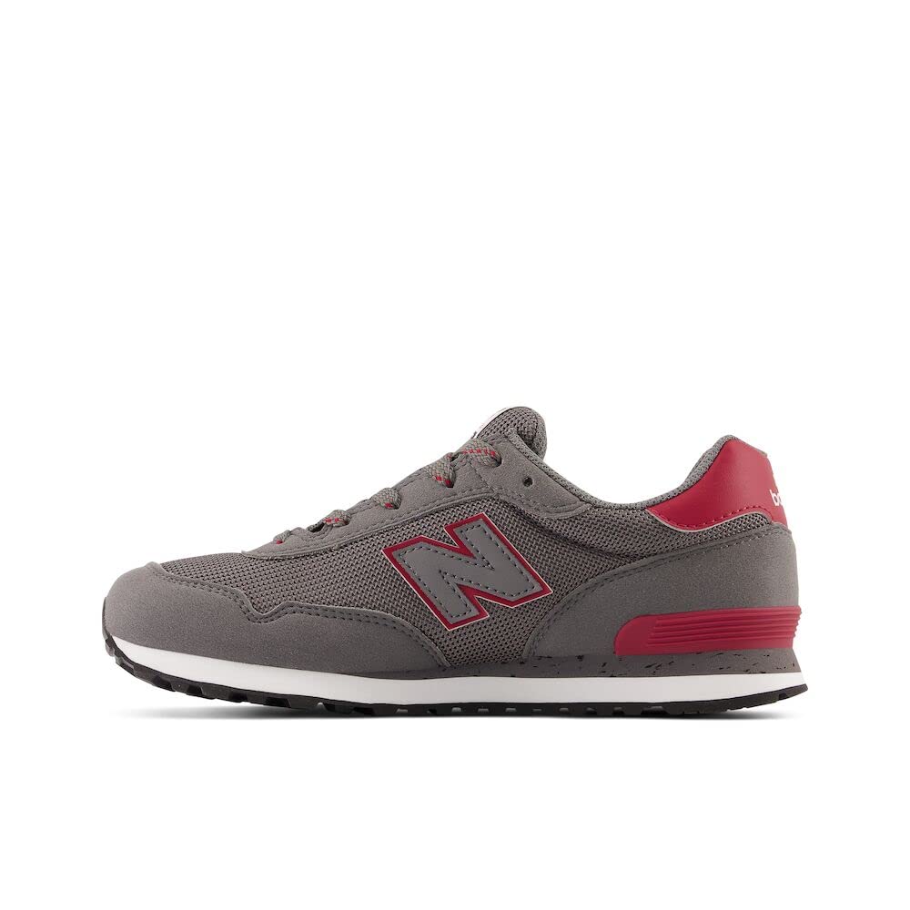 New Balance Boy's 515 V1 Lace-Up Sneaker, Castlerock/Crimson, 1 Little Kid