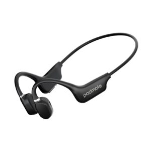 padmate open-ear air conduction headphones bluetooth wireless earbuds with mic, sport headset bluetooth 5.0 wireless earphones for workouts, foldable/lightweight/8hr playtime/ip67 waterproof (black)