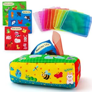 teytoy my first baby tissue box toy for babies 6-12 months, baby toys 6 to 12 months, infant newborn toddlers sensory toys montessori magic tissue box toy for 1 year old preschool kids early learning