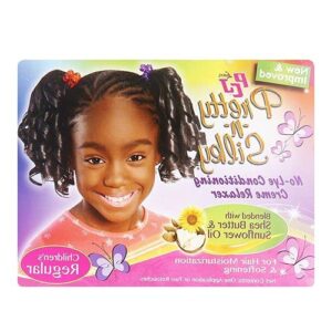 lom-style pretty-n-silky no-lye ldrens conditioning creme hair relaxer kit, regular, 1 ea, 2 pack model (4025-9869)