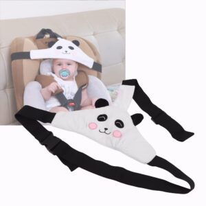 pssopp toddler car seat adjustable head strap support panda pattern car seat sleeping headband for kids toddlers infants(panda fixing strap)