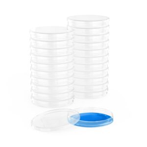 20 pack plastic petri dishes with lids, 90 x 15mm bioresearch sterile petri dish, culture dishes for school science projects, seeding, storage, biological themed party