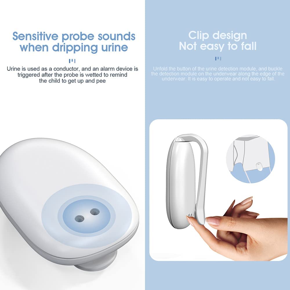 Putybudy Wireless Bedwetting Monitor Alarm, Portable Pee Alarm Monitor Set for Kids Potty Training Elder Care, Vibration Sound Reminding Modes Easy Operate, Built-in Battery with Charging Box