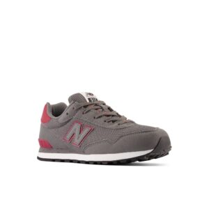 New Balance Boy's 515 V1 Lace-Up Sneaker, Castlerock/Crimson, 1 Little Kid