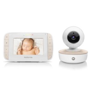 motorola mbp44 digital audio & video baby monitor 4.3in color screen, remote pan tilt zoom, two-way communication, temperature display & night vision, 720p