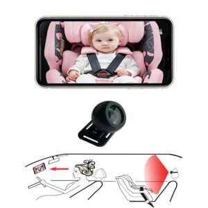 baby car camera, casoda wireless car camera for baby, crystal clear view infant in rear facing back seat, support photo video, perfect night vision, easy to watch baby's every move