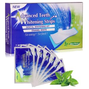 beautymart teeth whitening strips,14 non-sensitive white teeth whitening kit,advanced no-slip technology,improve yellow teeth & remove tooth stain,non-toxic 7 days treatment(each with 1 upper/1 lower)