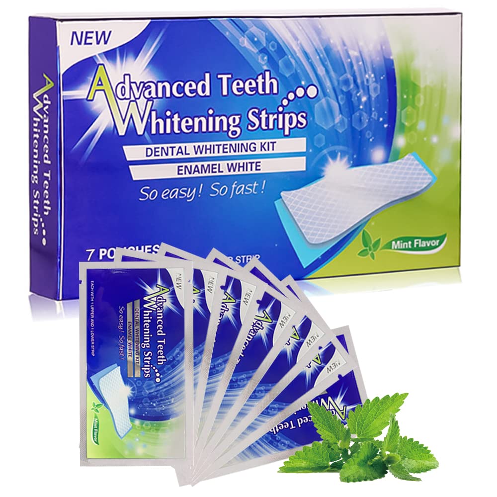 beautymart Teeth Whitening Strips,14 Non-Sensitive White Teeth Whitening Kit,Advanced No-Slip Technology,Improve Yellow Teeth & Remove Tooth Stain,Non-Toxic 7 days Treatment(Each with 1 Upper/1 Lower)