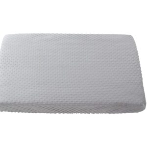 Blackleaf Baby Minky Playard Sheet, Ultra Soft Portable Mini Crib Sheets, Minky Dots Plush Playard Mattress Cover (Glacier Gray)