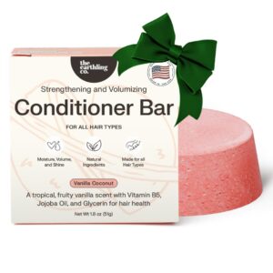 the earthling co. conditioner bar - promote hair growth, strengthen & moisturize all hair types - paraben & sulfate free formula with natural ingredients for dry hair (vanilla coconut, 1.8 oz)