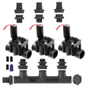 hunter premium valve manifold system pgv100gs - heavy duty action machining parts - 3/4" or 1" slip pgv-100 (3 zone)