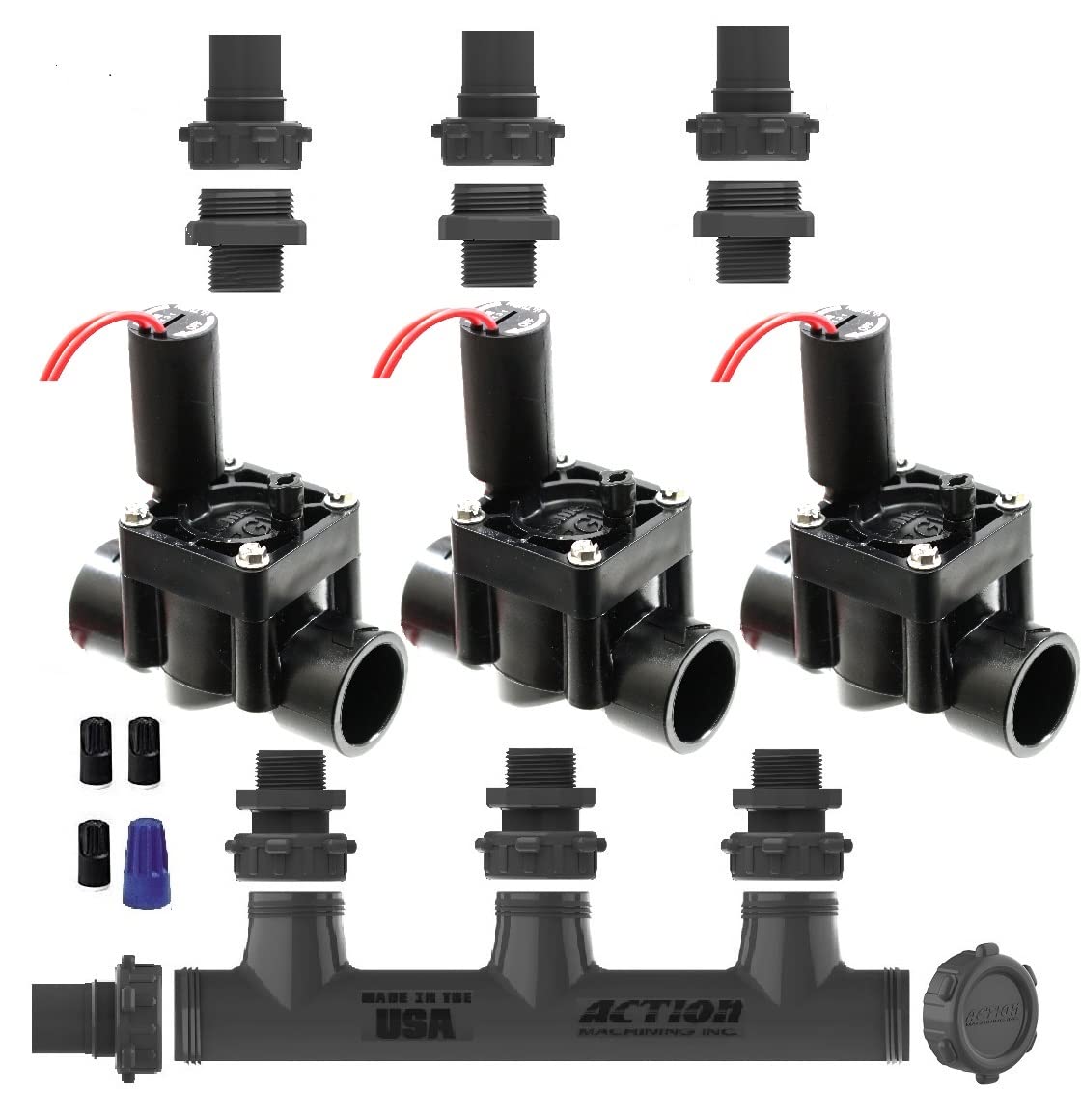 Hunter Premium Valve Manifold System PGV100GS - Heavy Duty Action Machining Parts - 3/4" or 1" Slip PGV-100 (3 Zone)