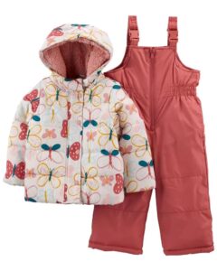 carter's baby girls' 12-24 months heavyweight 2-piece skisuit snowsuit (24 months, coral)