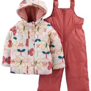 Carter's Baby Girls' 12-24 Months Heavyweight 2-Piece Skisuit Snowsuit (24 Months, Coral)