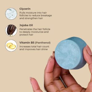 The Earthling Co. Conditioner Bar - Promote Hair Growth, Strengthen & Moisturize All Hair Types - Paraben & Sulfate Free formula with Natural Ingredients for Dry Hair (Cool Breeze, 1.8 oz)