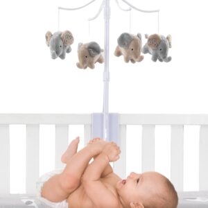 Bedtime Originals Elephant Love Musical Baby Crib Mobile Soother Toy - Gray