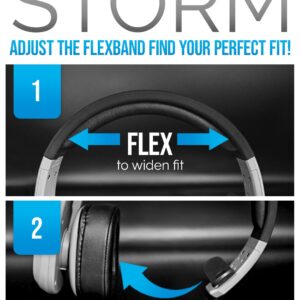 Blue Tiger Storm Gray - Premium Trucker Bluetooth Headset - Wireless Noise Canceling Mono Headset with Mic - High-Fidelity Sound, 30-Hour Talk Time, USB-C Charging - for Truck Drivers, Bluetooth 5.0