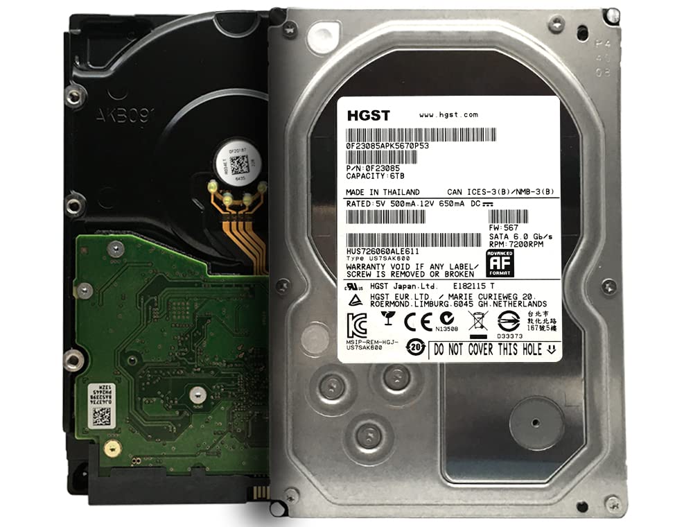 MDD - HGST Ultrastar 6TB 7200RPM 128MB Cache SATA 6Gb/s 3.5-inch Enterprise Hard Drive - HUS726060ALE611 (for RAID, NAS, Desktop PC, Surveillance Storage) - 5 Year Warranty (Renewed)