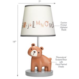 Bedtime Originals Animal Alphabet Brown/Gray Bear Nursery Lamp with Shade & Bulb