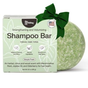 the earthling co. shampoo bar - promote hair growth, strengthen & volumize all hair types - paraben & sulfate free formula with natural, vegan ingredients for dry hair (simple fresh, 3 oz)