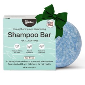 the earthling co. shampoo bar - promote hair growth, strengthen & volumize all hair types - paraben & sulfate free formula with natural, vegan ingredients for dry hair (cool breeze, 3 oz)