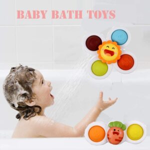 Suction Cup Spinner Toys, Baby Suction Cup Bath Toys Pop Fidget Toys Sensory Spinning Toys for Toddlers Babies Boys Girls