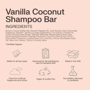 The Earthling Co. Shampoo Bar - Promote Hair Growth, Strengthen & Volumize All Hair Types - Paraben & Sulfate Free formula with Natural, Vegan Ingredients (Vanilla Coconut, 3 oz)