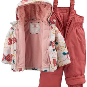 Carter's Baby Girls' 12-24 Months Heavyweight 2-Piece Skisuit Snowsuit (24 Months, Coral)