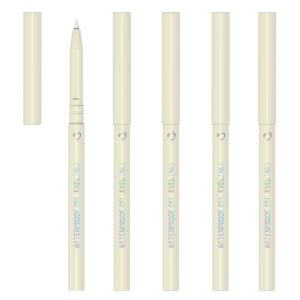 kaiqikaixi 5 white eyeliner pen, eyebrow pen,eye shadow pencil, lip line pen, eyelid pad, pencil makeup set tool