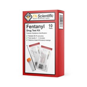 tn scientific - fentanyl drug test strip [10 pack] - powder, liquid, & urinalysis testing forensic kit