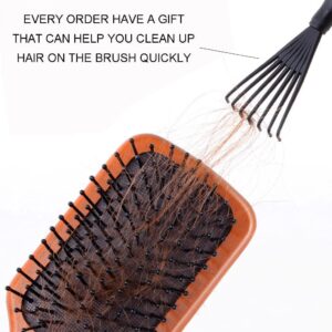 MIEDEON Hair Brush Paddle Brush Flexible Cushion Hairbrush for Thick Curly Thin Long Short Dry Hair Adds Shine and Makes Hair Smooth, For Women Men Children, With Gift Comb Cleaner (1)