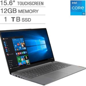 Lenovo Ideapad 3 Notebook Laptop, 15.6" FHD (1920x1080) Touch, Fingerprint Reader, Intel Core i5-1135G7 up to 2.4 GHz, 4Cores, 12GB RAM, 1TB SSD, Bluetooth, Arctic Grey, Windows 10, EAT Mouse Pad