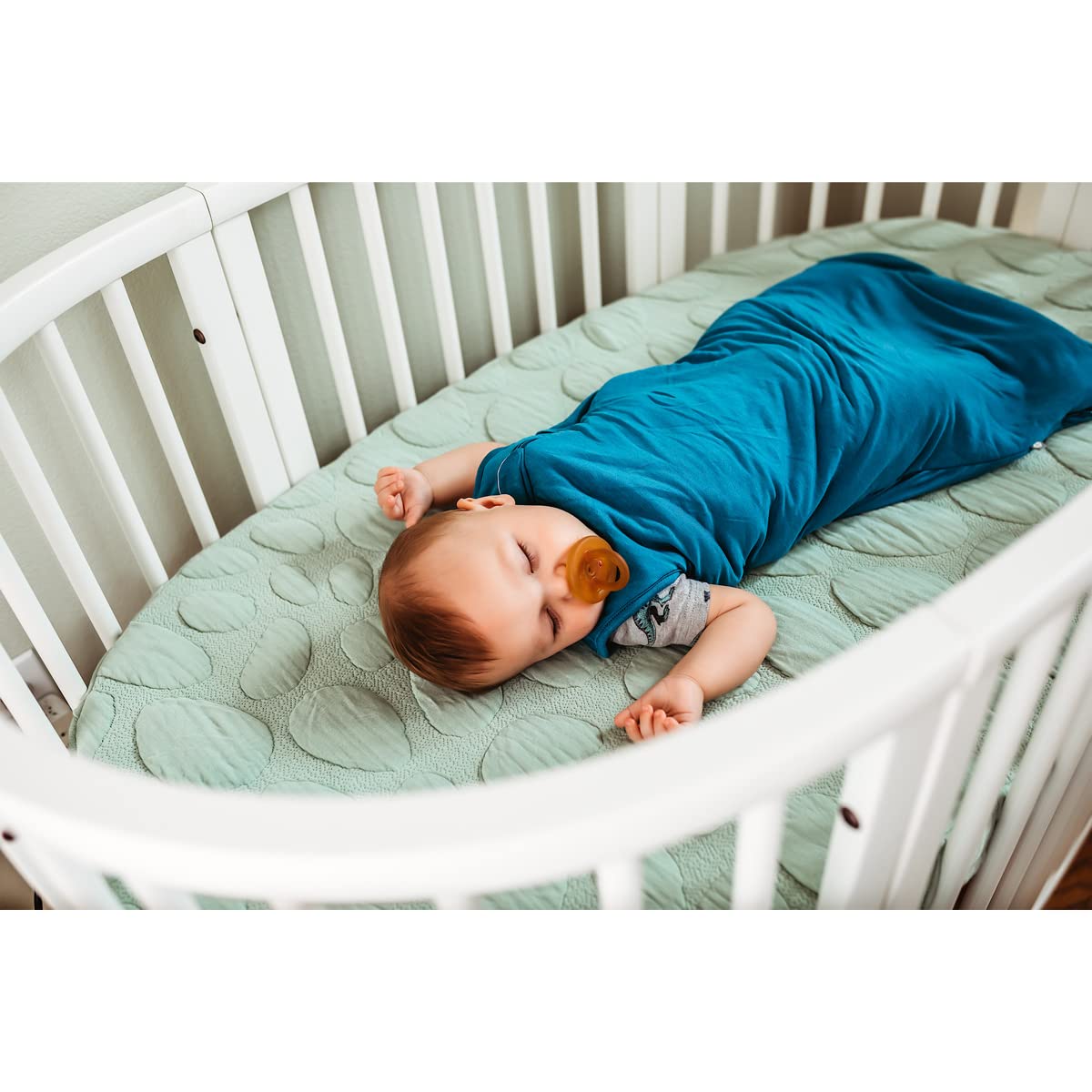 Nook Sleep Pure Stokke Sleepi (Blush) - Organic Oval Crib Mattress - Fits Stokke Sleepi Crib- 45x26x4