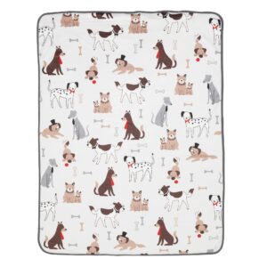 Lambs & Ivy Bow Wow Baby Blanket - Gray, Animals, Puppy