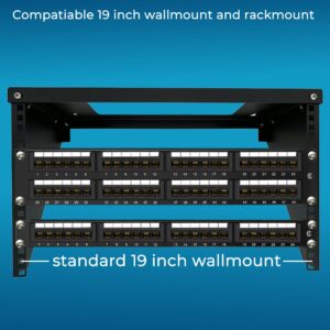 Rapink Patch Panel 24 Port Cat6 10G Support, Network Patch Panel UTP 19-Inch, Wallmount or Rackmount 1U Ethernet Patch Panel Punch Down Block for Cat6, Cat5e, Cat5 Cabling