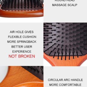 MIEDEON Hair Brush Paddle Brush Flexible Cushion Hairbrush for Thick Curly Thin Long Short Dry Hair Adds Shine and Makes Hair Smooth, For Women Men Children, With Gift Comb Cleaner (1)