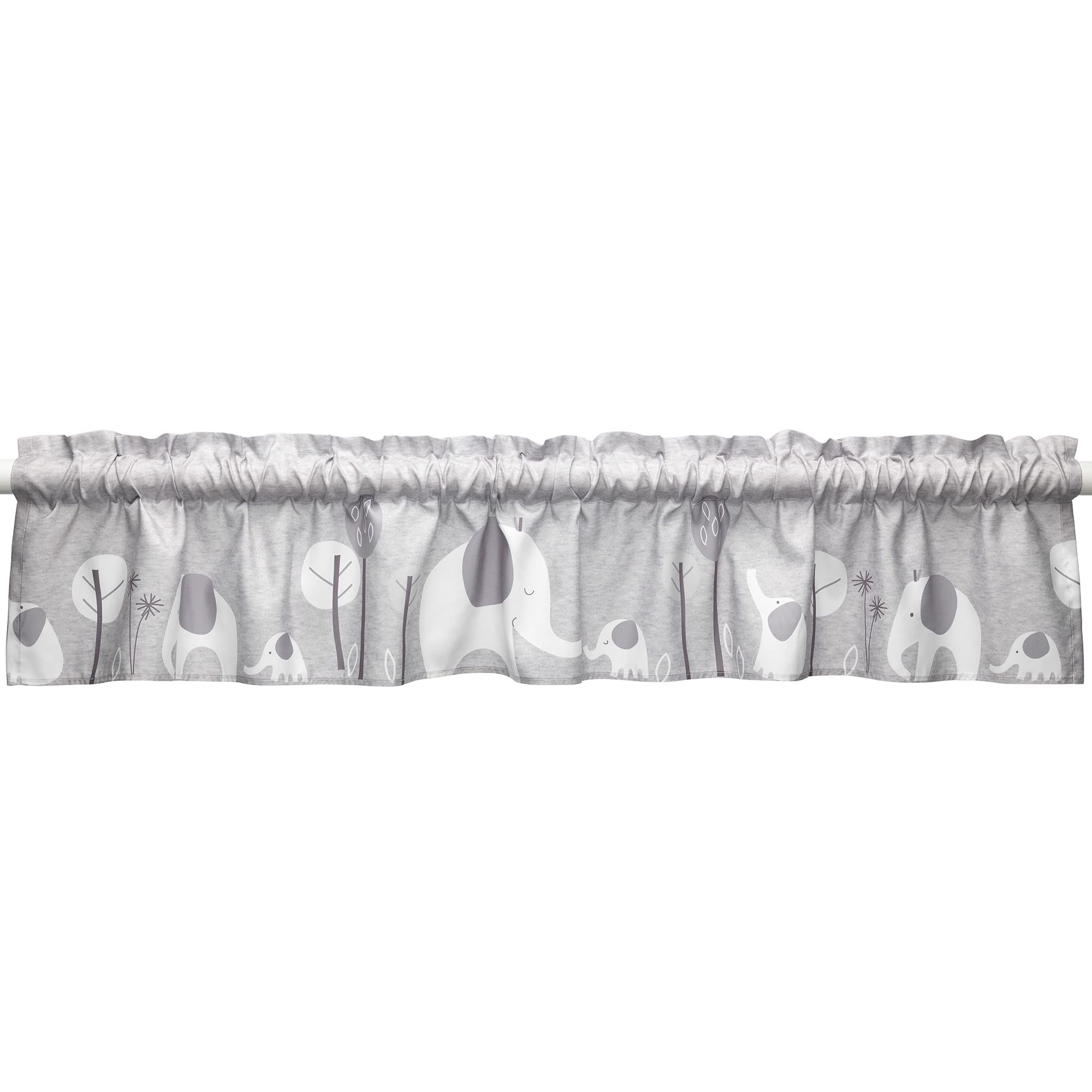 Bedtime Originals Elephant Love Gray Nursery Window Valance