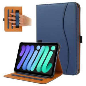 fanrte ipad mini 7 case (a17 pro) 2024, ipad mini 6 case 2021, ipad mini 7th/6th generation case 8.3 inch,premium pu leather folio stand cover with pencil holder and multi-viewing angles（dark blue）