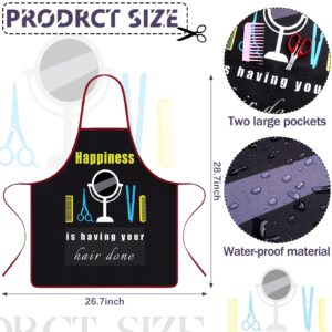 SATINIOR 3 Pieces Waterproof Salon Apron Stylist with Pockets for Women Men Hairdressers Cosmetology Aprons Dog Grooming Work Smock Funny Barber Hair Cutting Favor, Black, 26.7inch*28.7inch