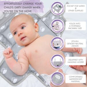 OSHOOM Baby Changing Pad Portable Waterproof Diaper Changing Pad Ideal for Travel