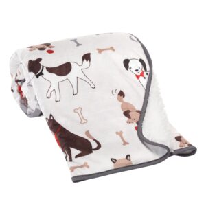 Lambs & Ivy Bow Wow Baby Blanket - Gray, Animals, Puppy